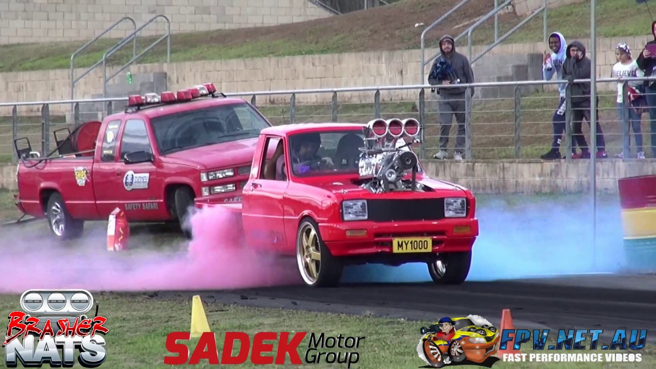 MY1000 BLOWN UTE CATCHES FIRE AT BRASHERNATS 2018 - YouTube