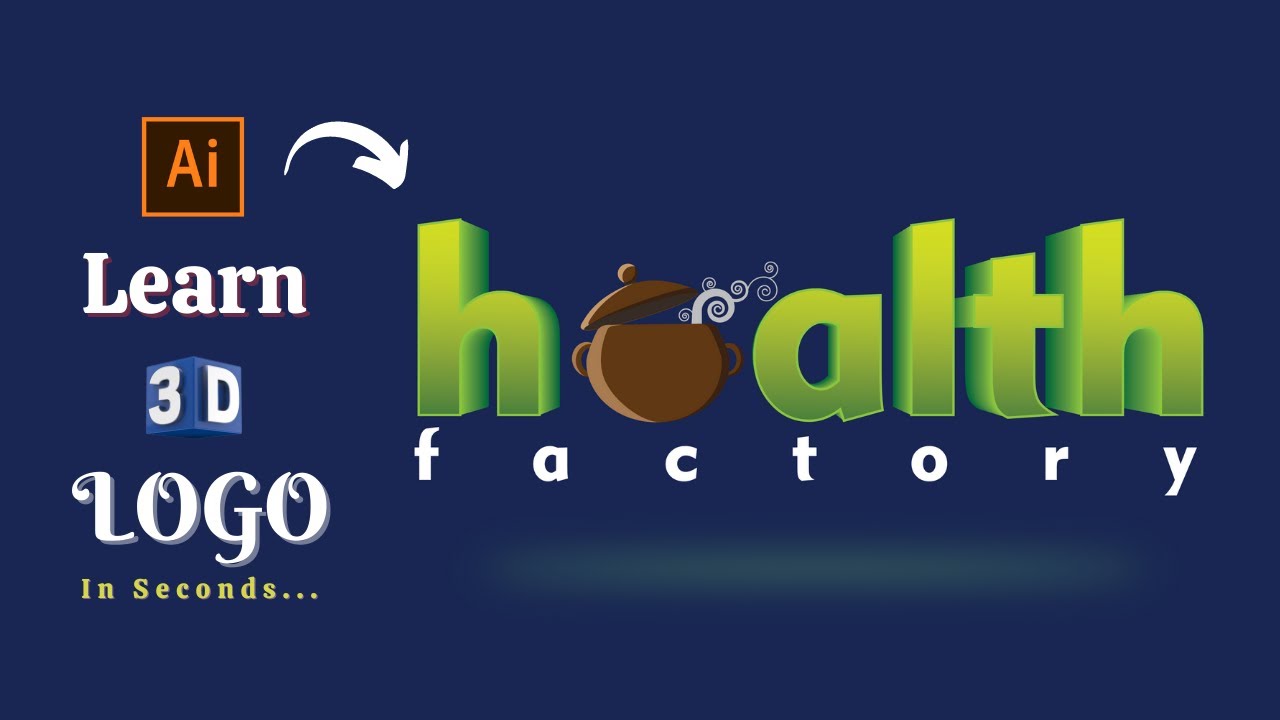 #adobe | ADOBE ILLUSTRATOR TUTORIALS | LEARN 3D HEALTH FACTORY LOGO IN ...