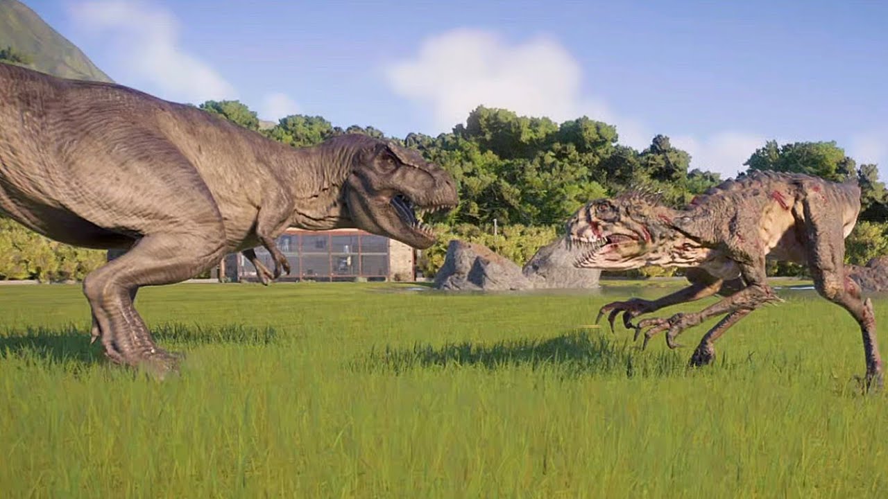 Rexy Vs Scorpius Rex - Jurassic World Evolution 2 - YouTube
