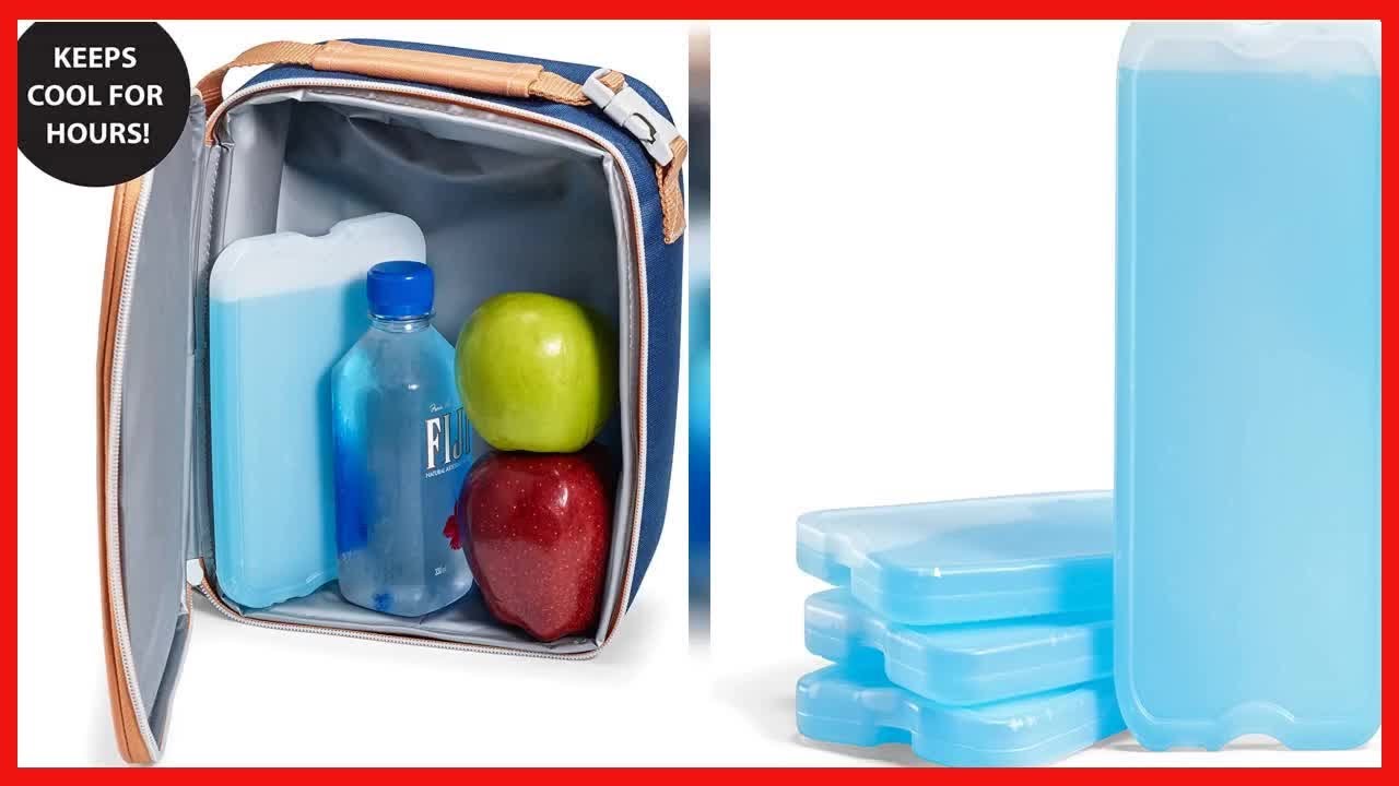 Fit & Fresh XL Cool Coolers Freezer Slim Ice Pack for Lunch Box, Set of ...