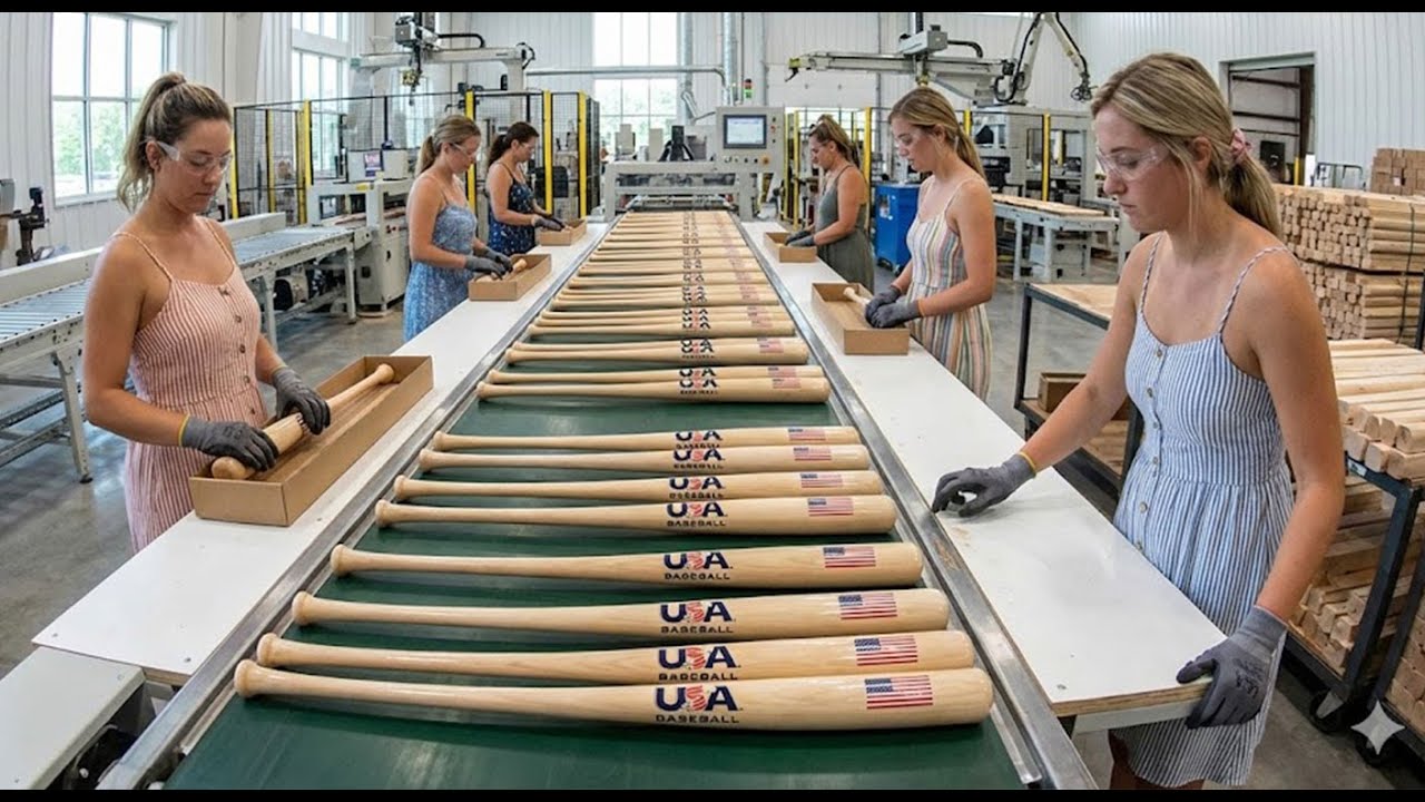 Inside a Pro Baseball Bat Factory: How Maple Bats Are Made (Full ...