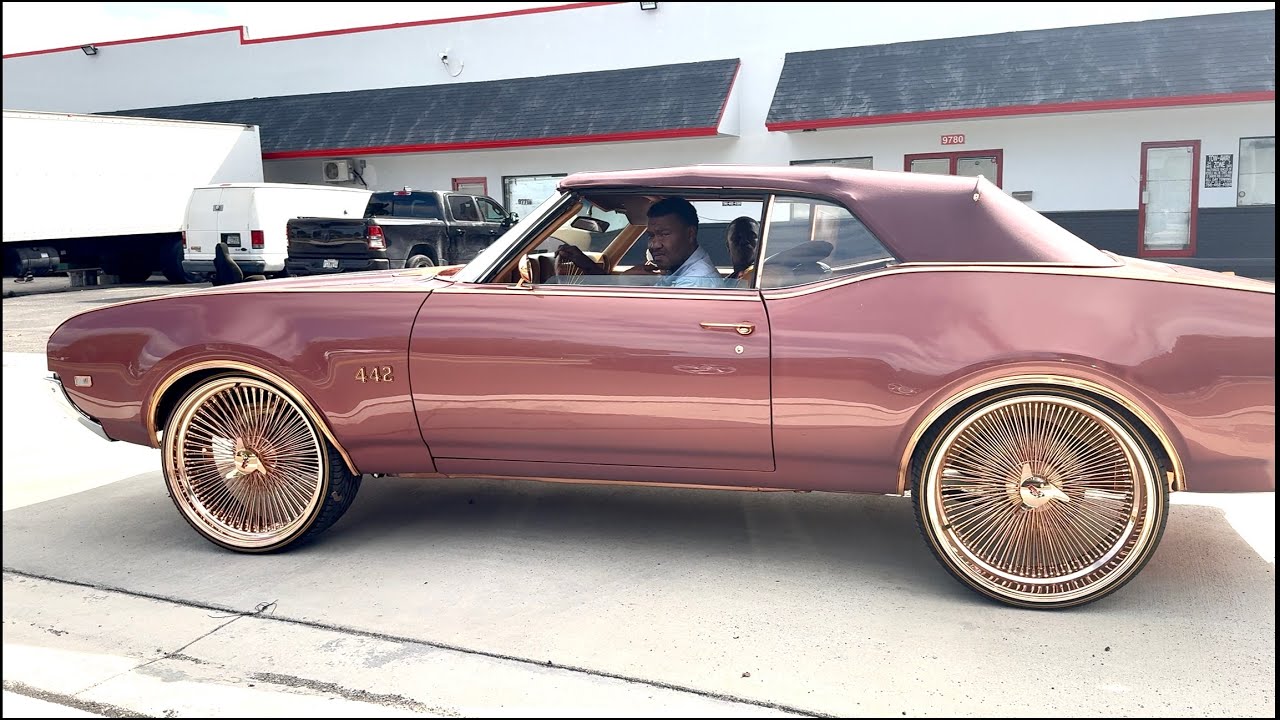 Purpfection 442 Oldsmobile Cutlass Vert on Rosegold 24" Daytons painted ...