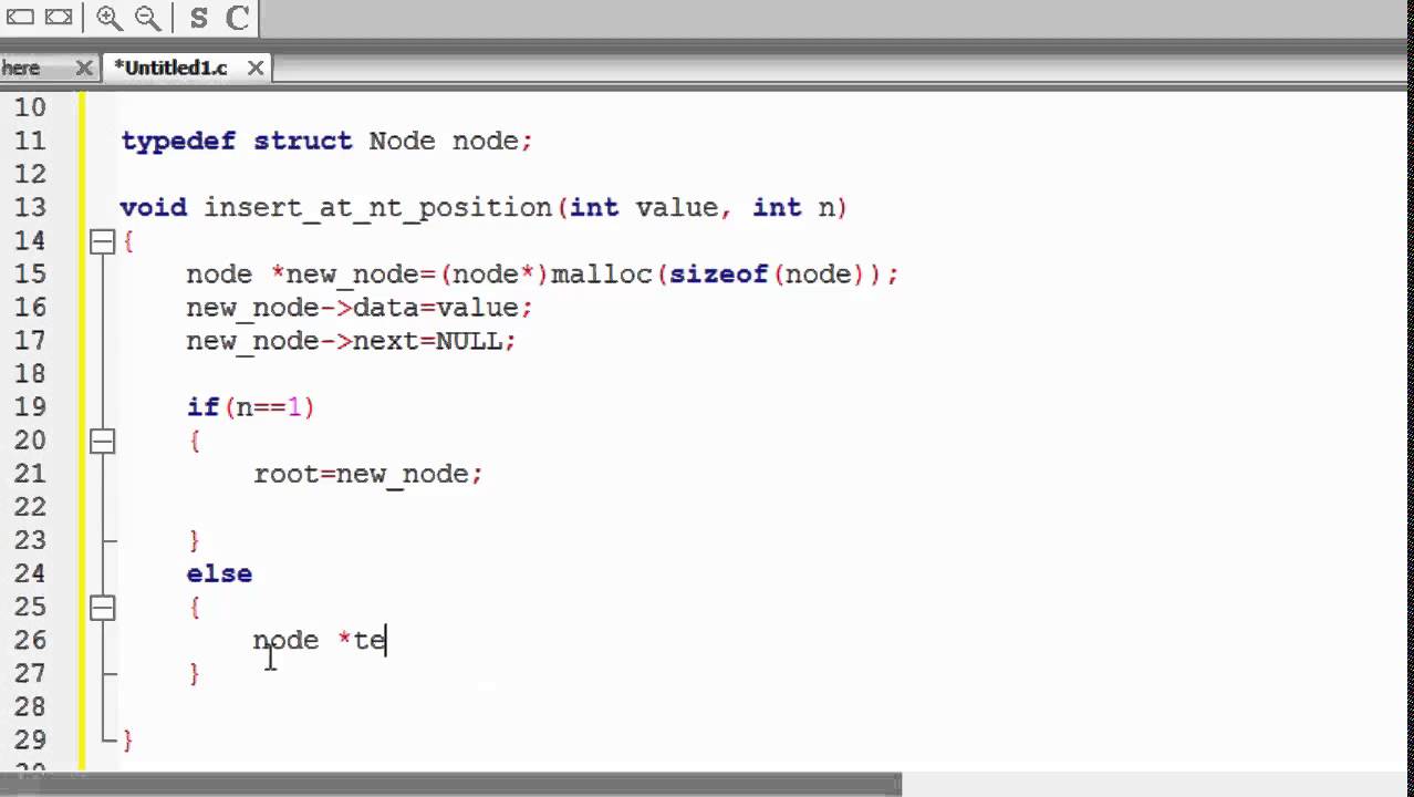 linked list - insert node at nth position -04 - YouTube