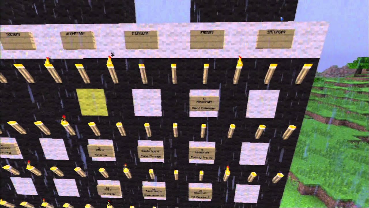 Things To Do In Minecraft: The Giant Calendar - YouTube