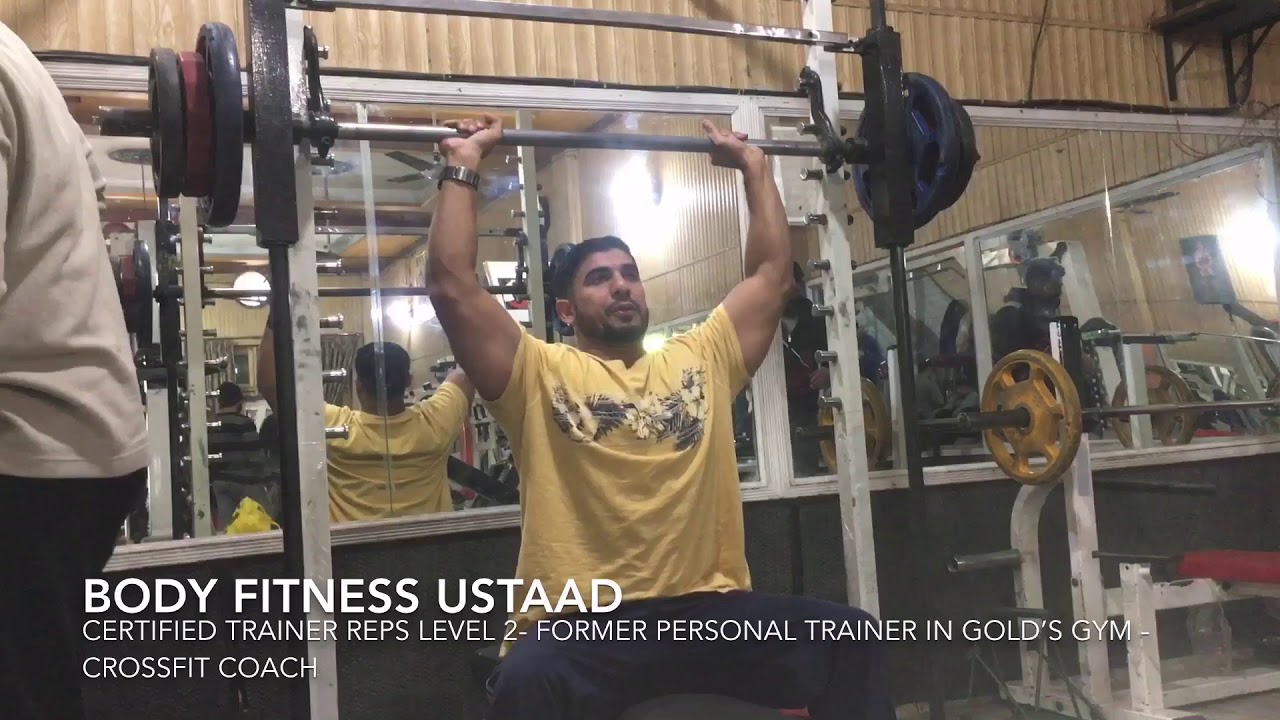 Front barbell shoulders press/Military press. - YouTube