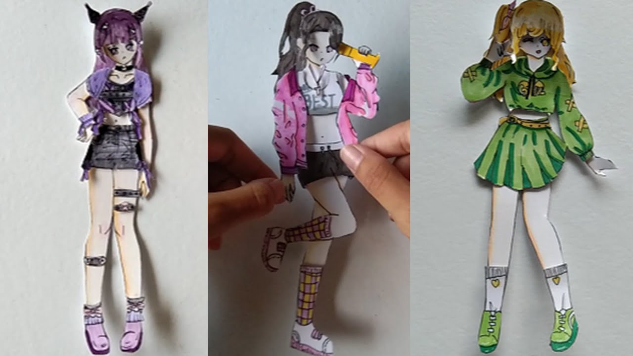 Paper crafts/How to make a cute paper doll - YouTube