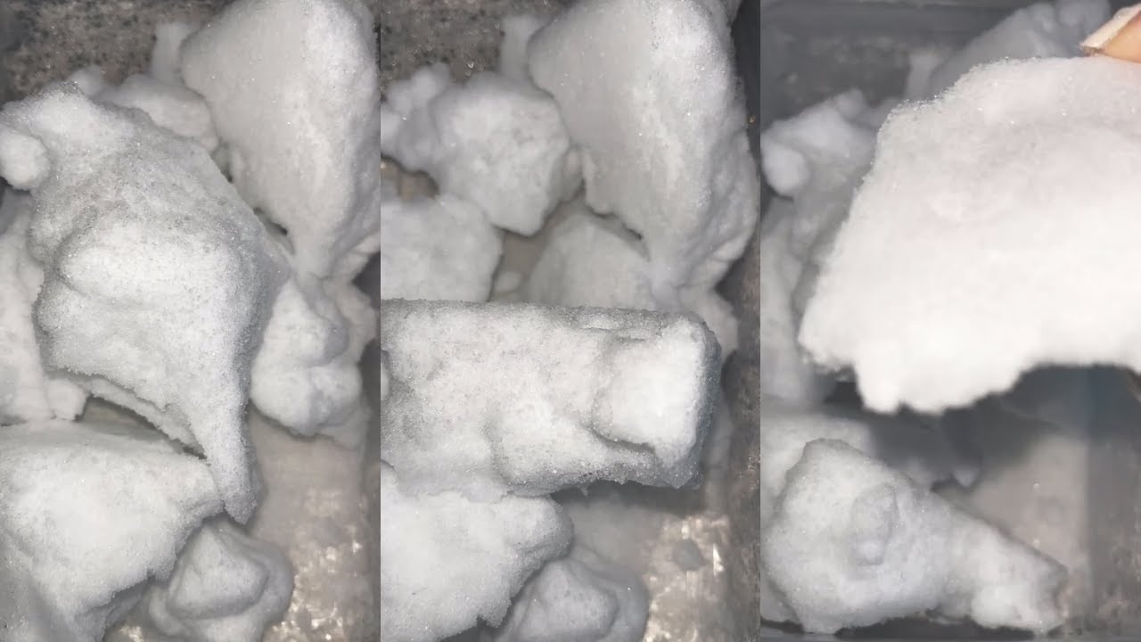 Freezer Frost Eating | Block Ice Chunk | Dry Crunch Ice Eating ASMR ...