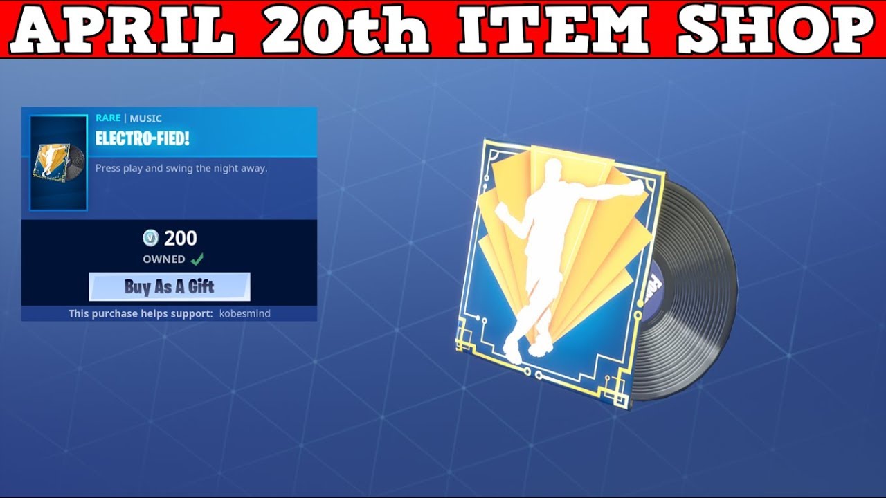 Fortnite Item Shop (April 20th) | *NEW* ELECTRO-FIED MUSIC! EASTER ...