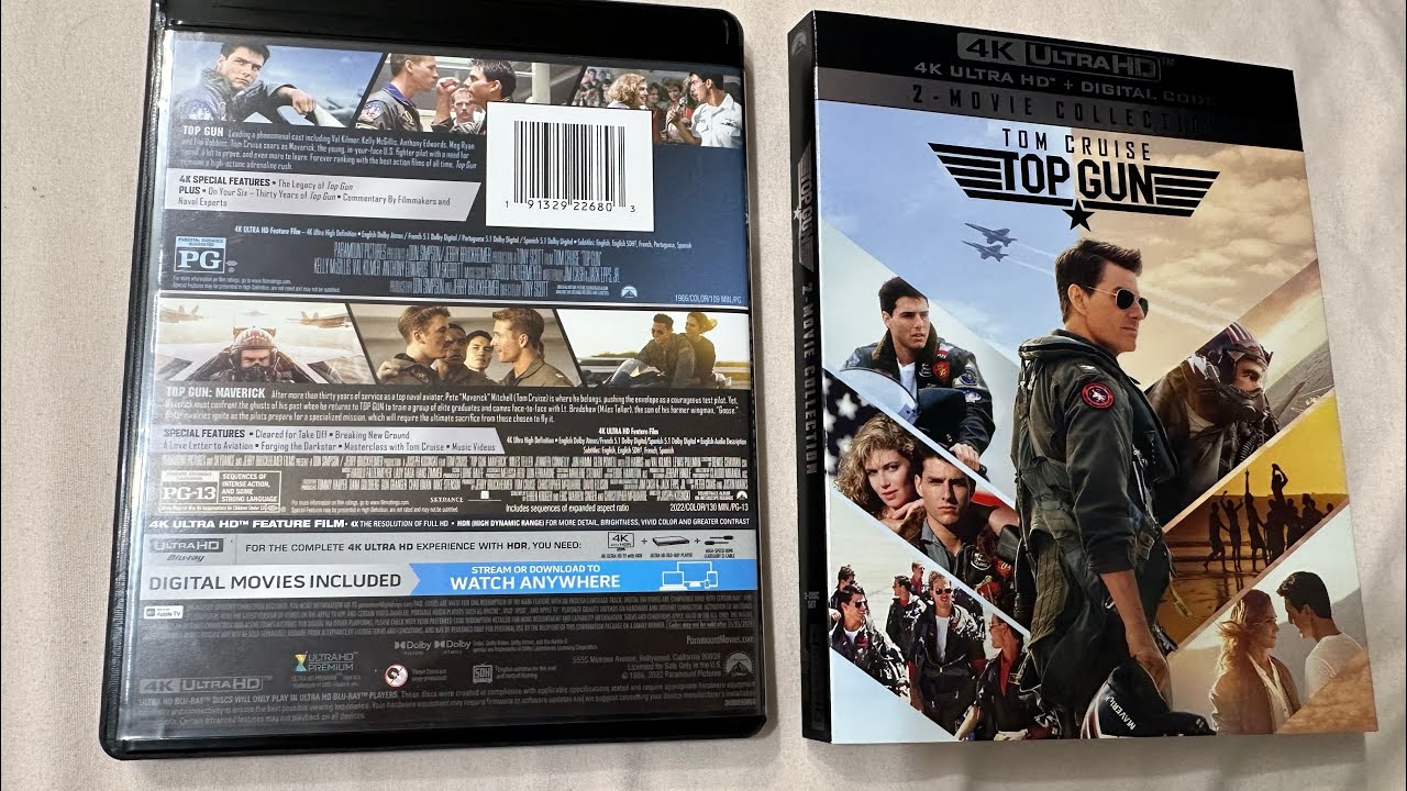 Top Gun and Top Gun Maverick 4k unboxing Blu-ray TOM CRUISE Top Gun Air ...