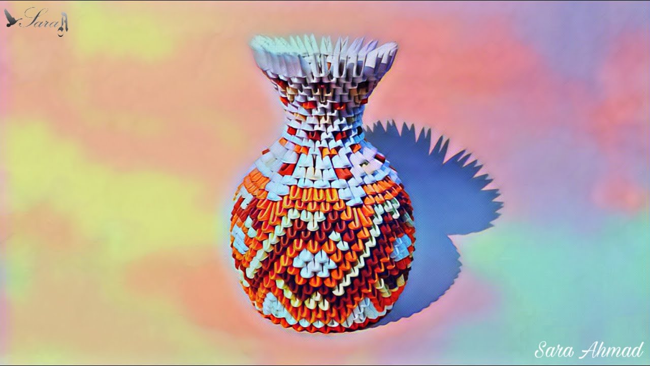 How to make 3d origami Vase 89 - YouTube