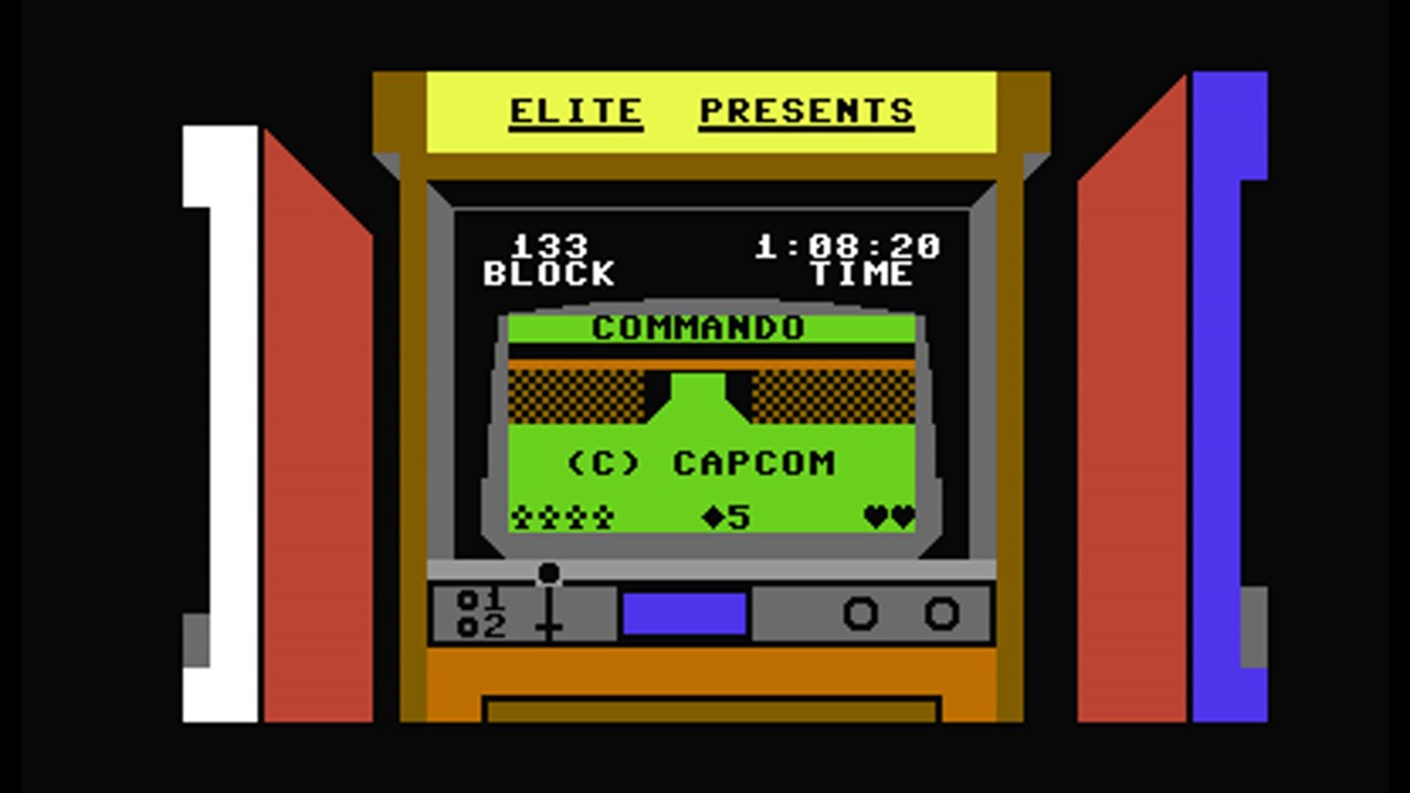 COMMANDO COMMODORE 64 C64 GAME LOADING SCREEN AND MUSIC ELITE SYSTEMS ...