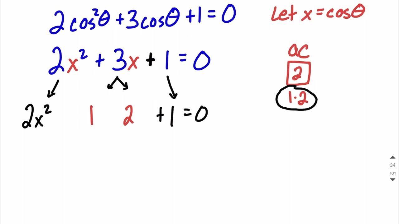 Solving a Trig Equation using Pythagorean Identity - YouTube