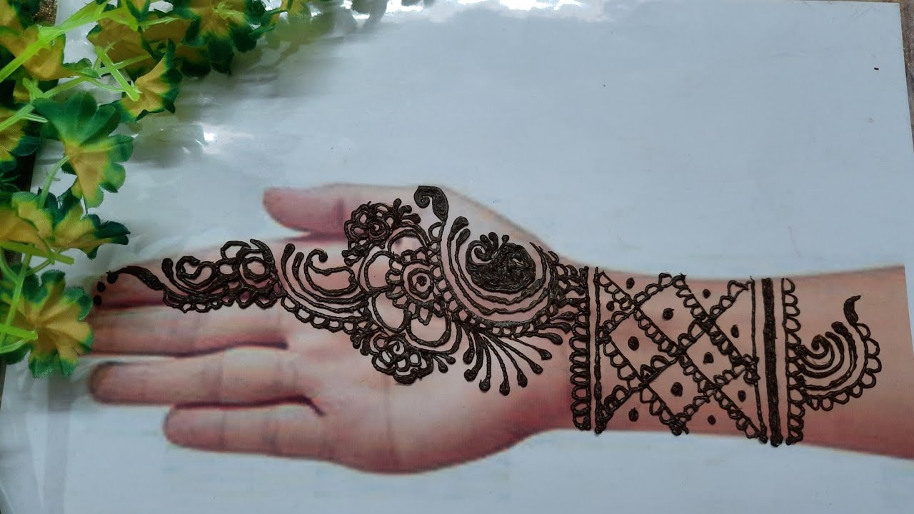 simple mehendi design font side//viral design/beautiful mehendi design ...