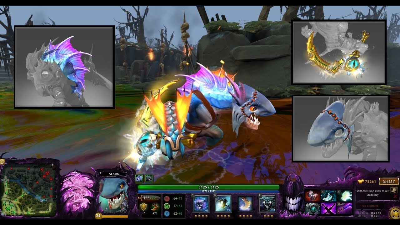Dota 2 Slark Mix Set Golden Skady / Wavecutter /Shark Cowl - YouTube