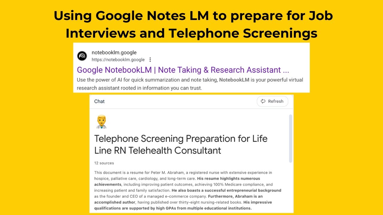 Using Google Notes LM to prepare for job interviews and screenings ...