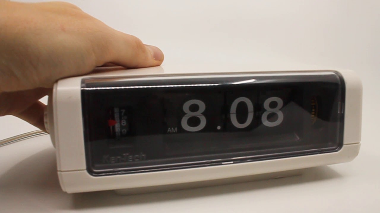 US Kentech white flip-alarm-clock, vintage, retro & refurbished! - YouTube