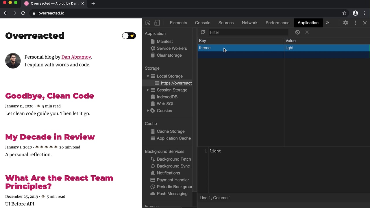 https://overreacted.io/ Local Storage - YouTube