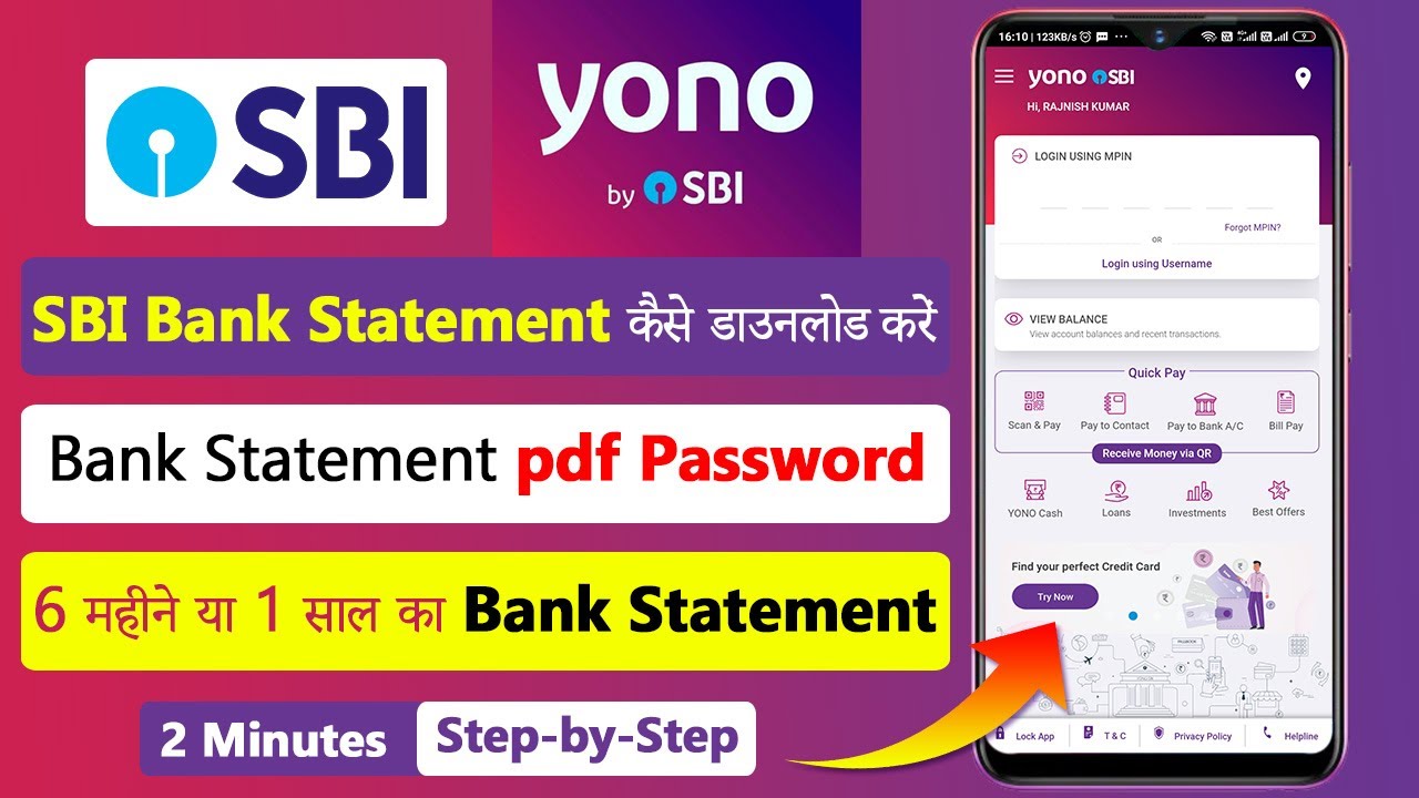 SBI Bank Statement Kaise Nikale | Statement pdf Password | Download SBI ...