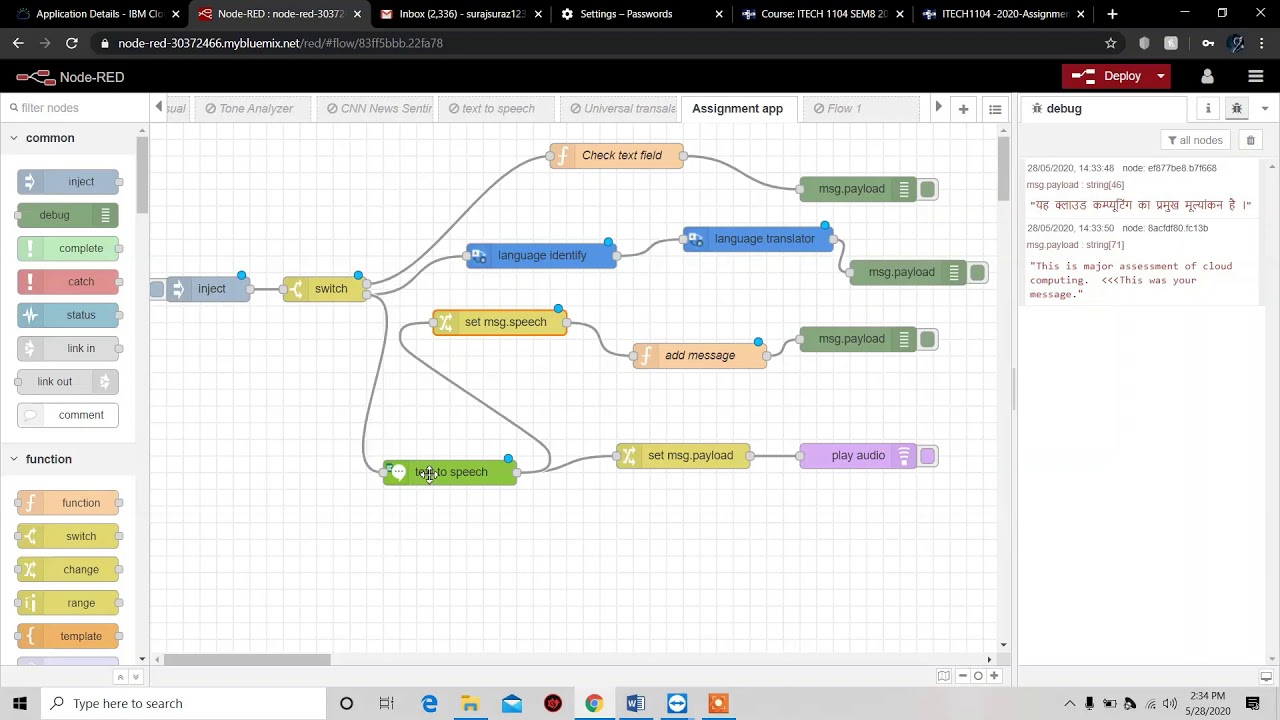 Assessment Itech1104 Nodered Youtube