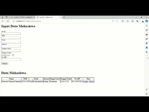 Menampilkan data, Update data dan Delete Data dari tabel Mahasiswa dan tabel Matakuliah - YouTube