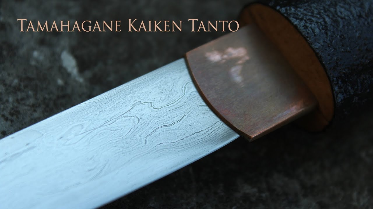 Traditional tamahagane kaiken tanto knife - full process from ore to ...