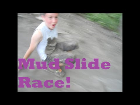 Mud slide race #1 - YouTube