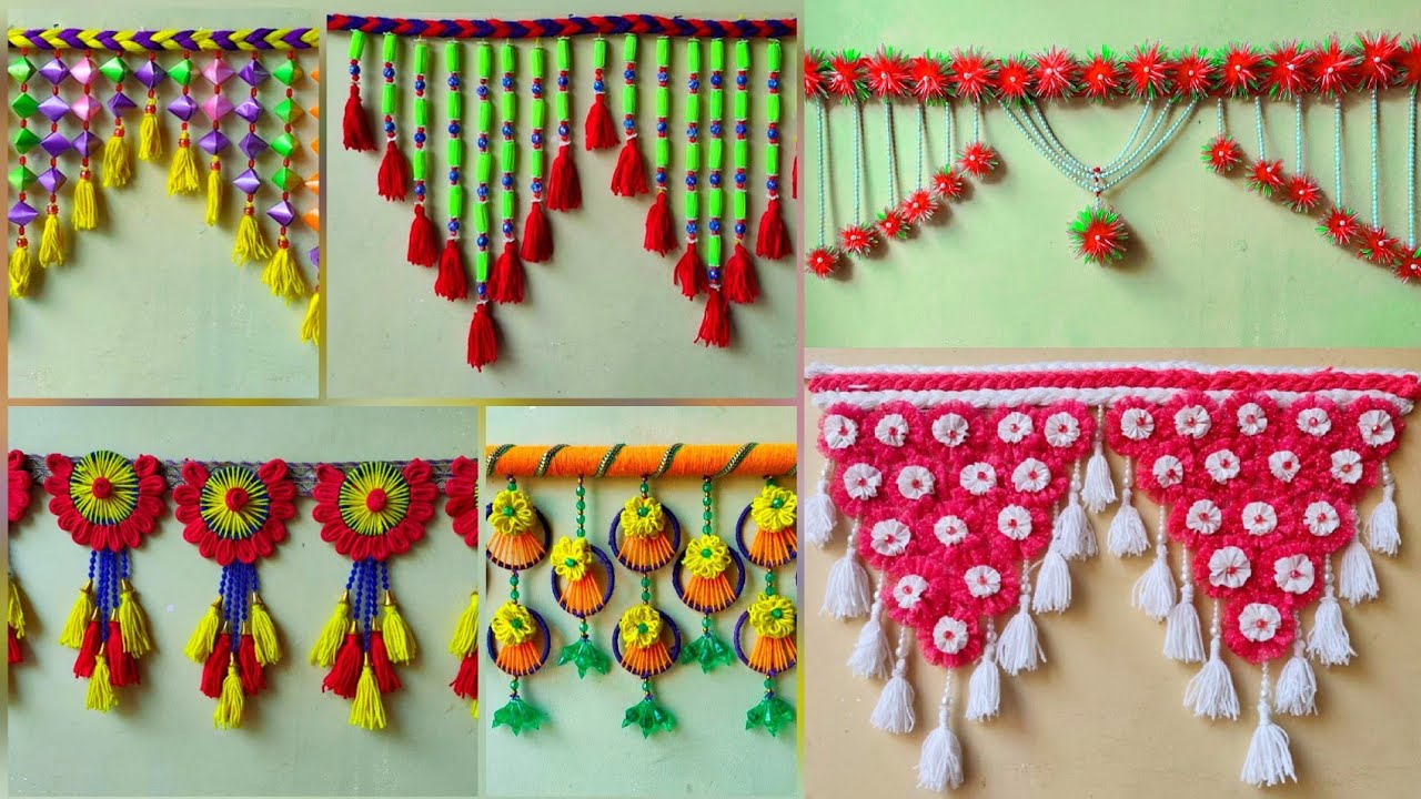 How To Make New Woolen Design Toran For Decoration / Easy Door Hanging ...