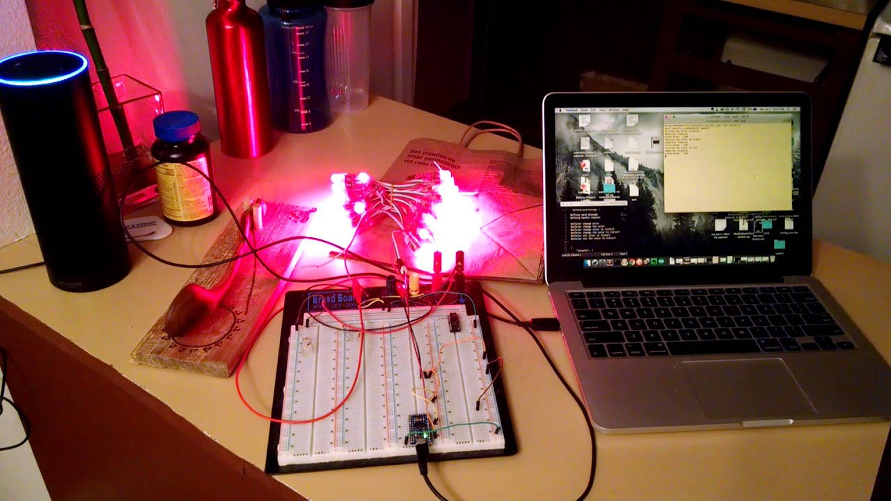Amazon Echo Control of LED light strand - YouTube