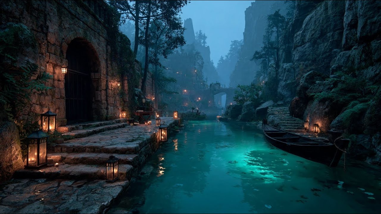 🕯️ Lantern-Lit Stone Passage – Ambience 🌙 - YouTube