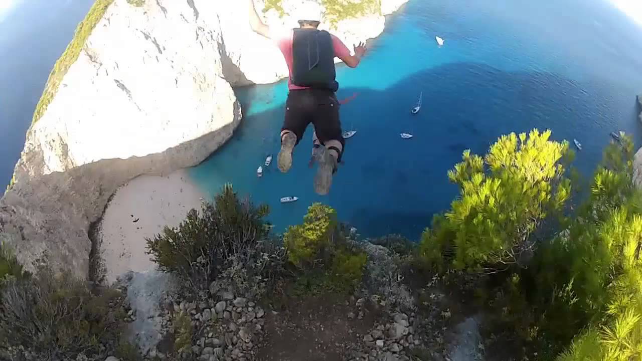 base jump greece - YouTube