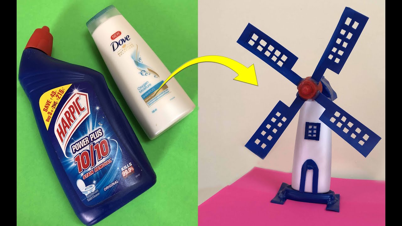 How to Make Wind Mill With Empty Plastic Bottles. - YouTube