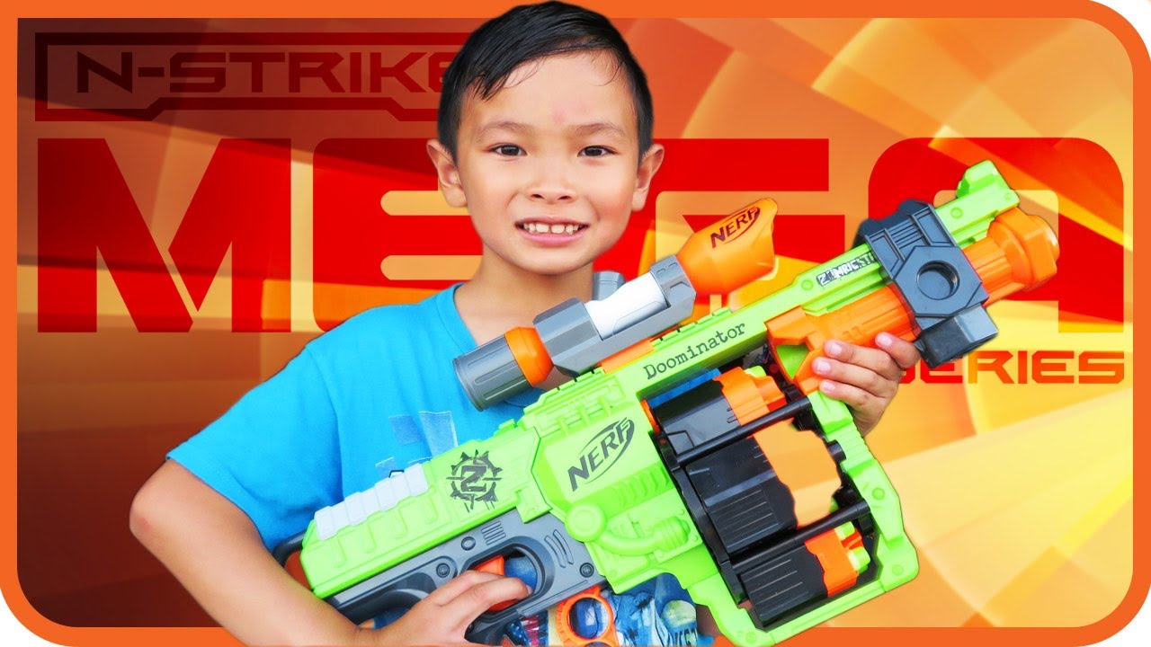 NERF Zombie Strike Doominator Blaster, Rotating Drums, Husbro Toys ...