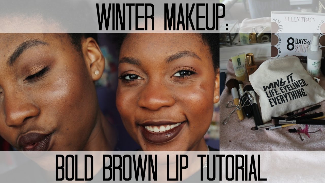 Winter Makeup: Bold Brown Lip Tutorial - YouTube