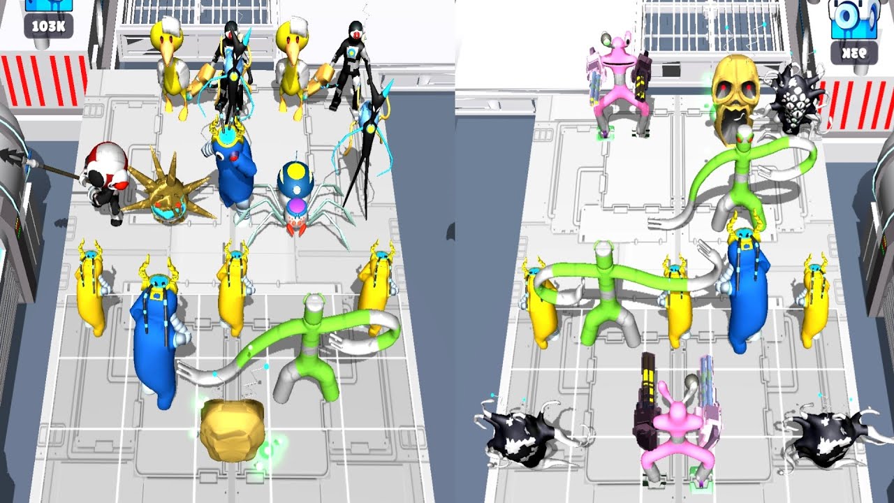 Merge Monster 100 Door : Blue Rainbow Friends vs Yellow Monster, Merge ...