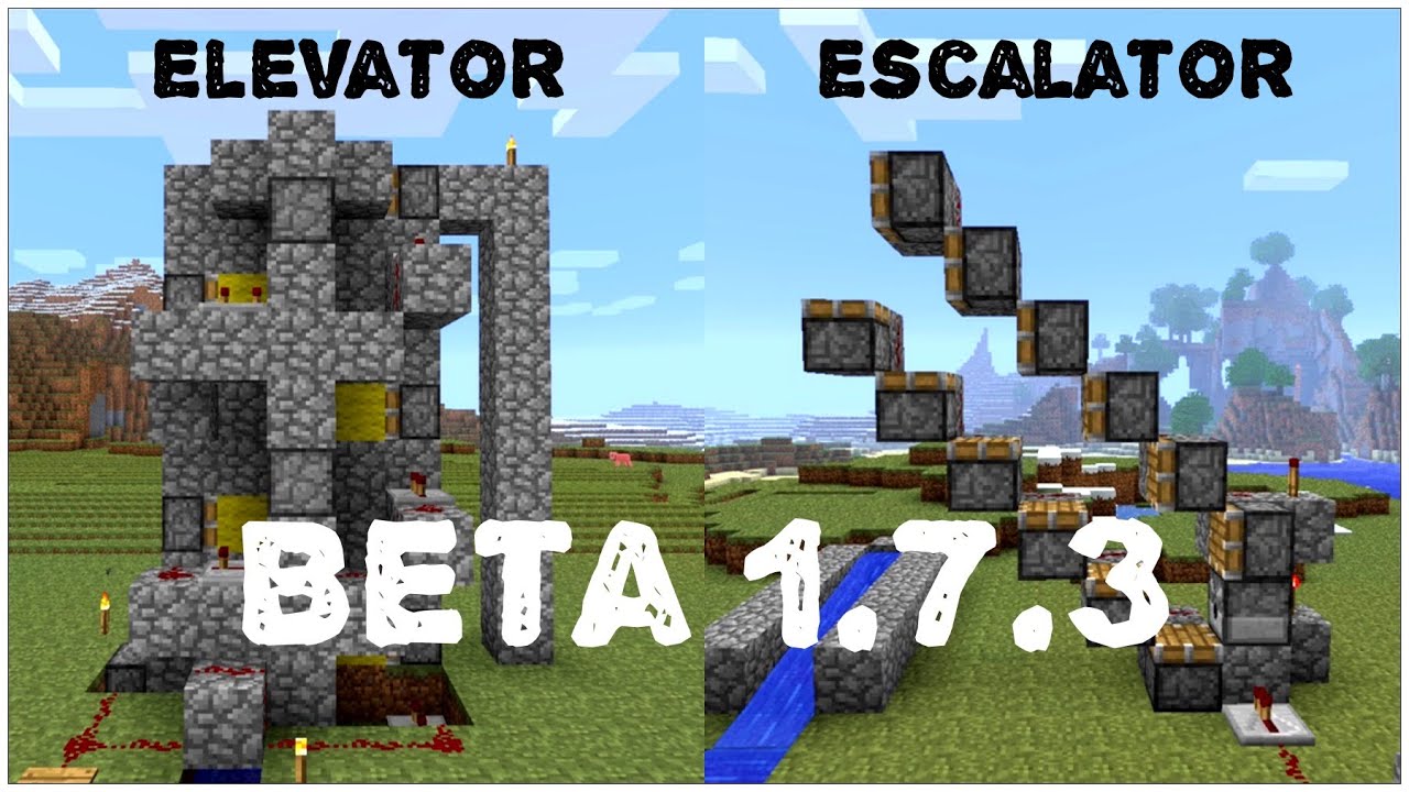 Beta 1.7.3 Item Elevator and Escalator Proof of Concept - YouTube