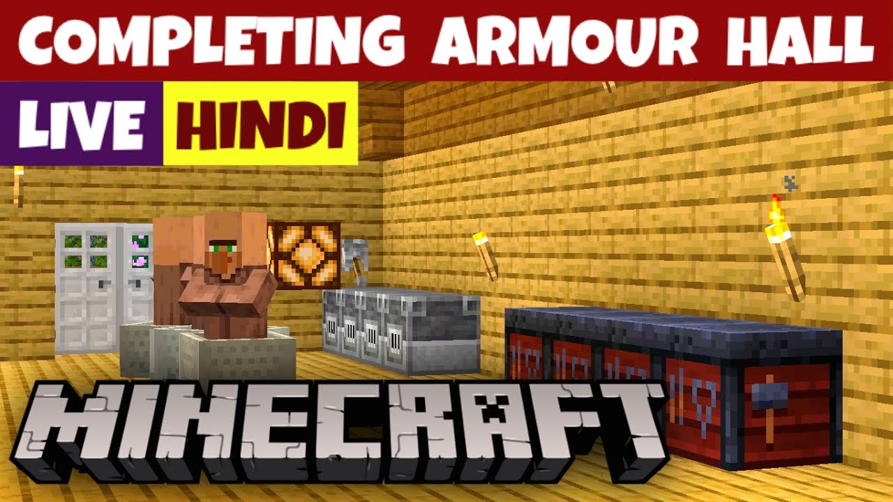 Completing Armour and Weapon Hall | @Minecraft @Gaming | Minecraft Live ...