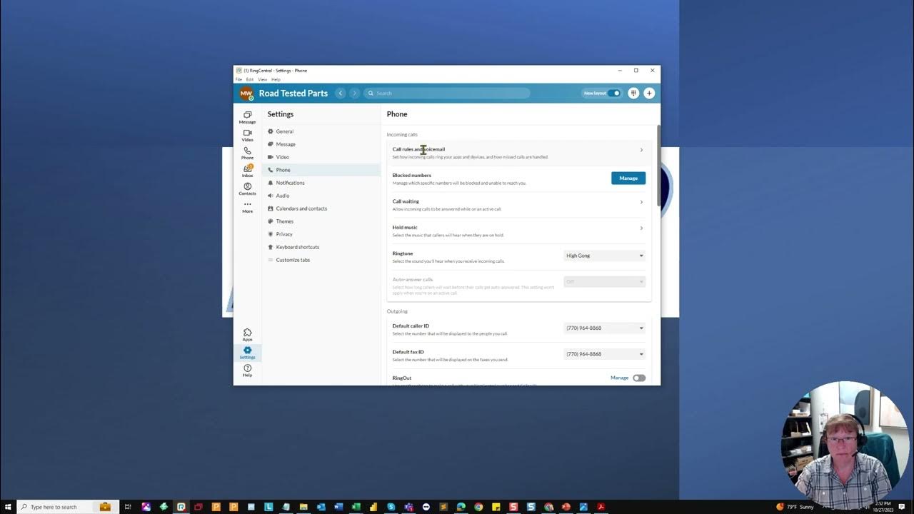 RingCentral desktop app settings - YouTube