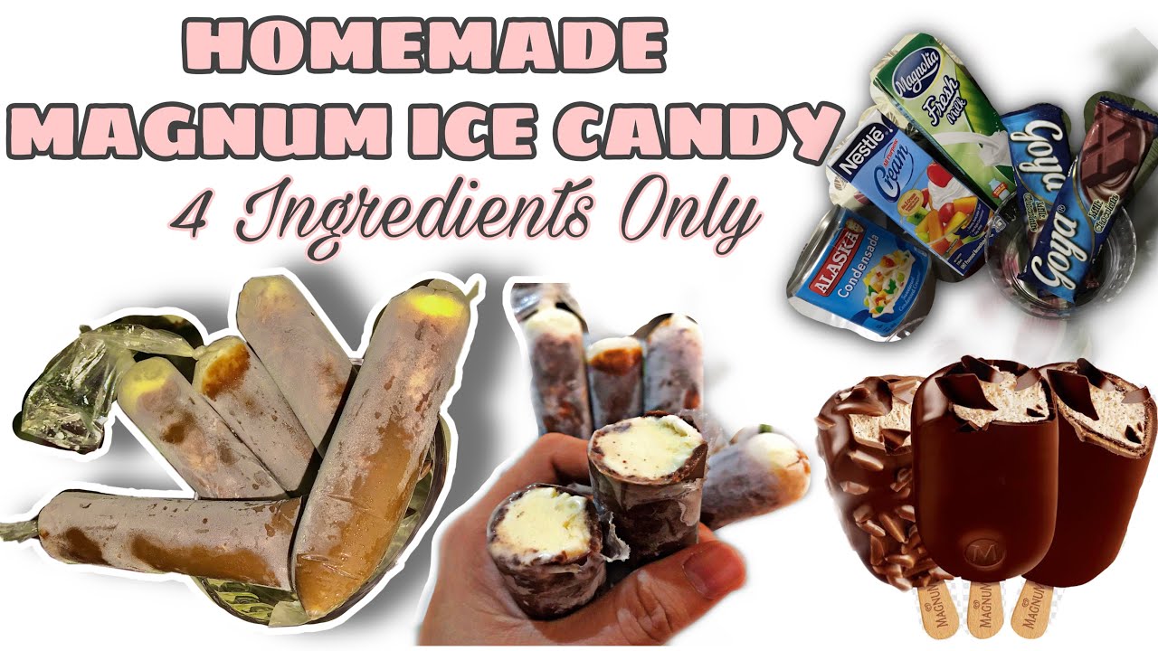 HOMEMADE MAGNUM ICE CANDY | PAANO GAWIN | 4 INGREDIENTS ONLY | Angelika ...