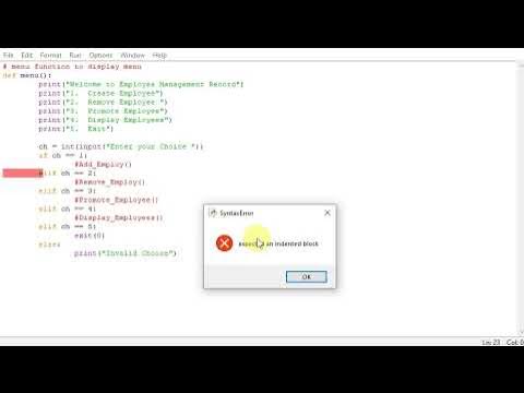 employee management record menu Python - YouTube