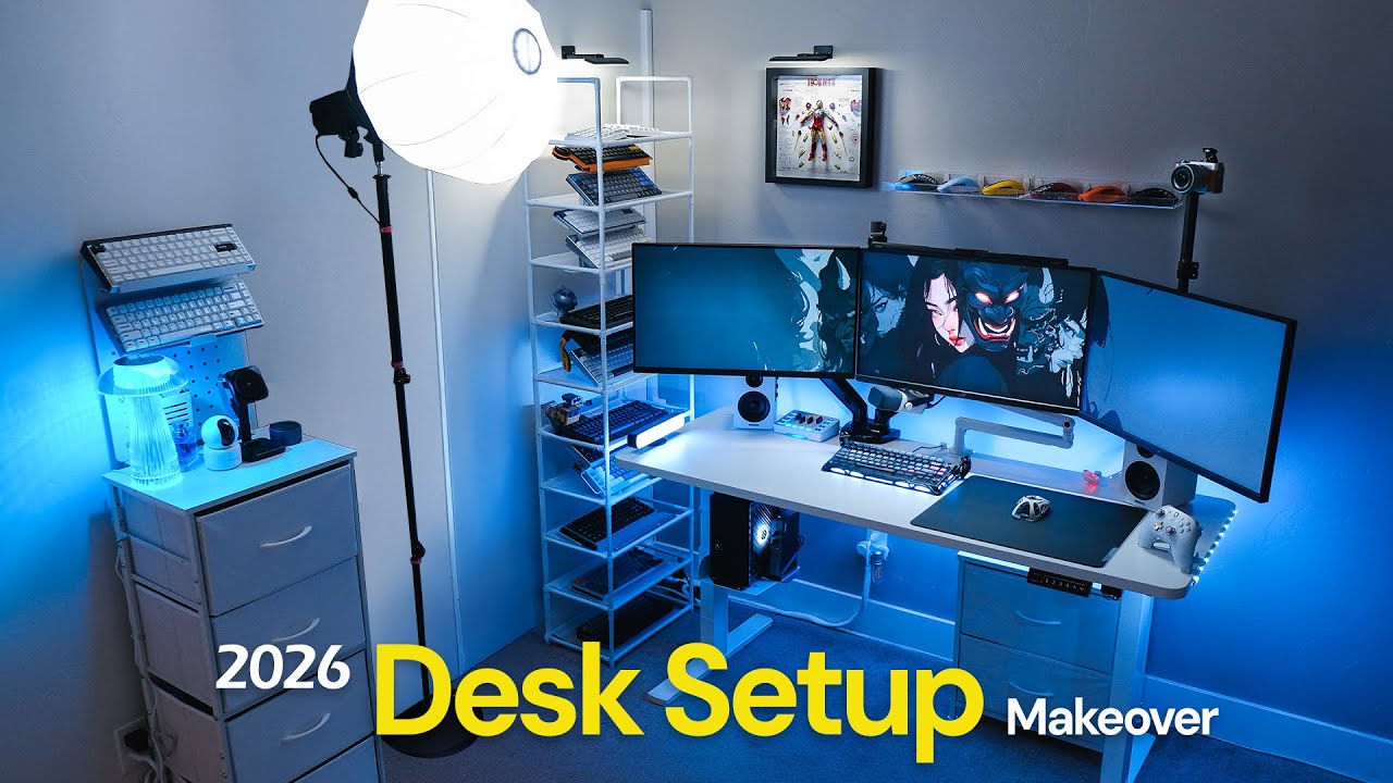 my gaming desk setup for 2026 👾🖤 ifootage monopods and studio light ...