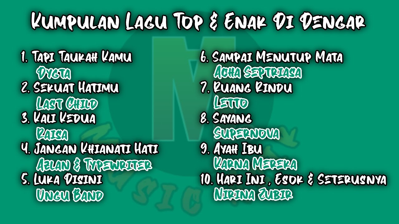 Kumpulan Lagu Top, Hits & Enak Didengar - YouTube