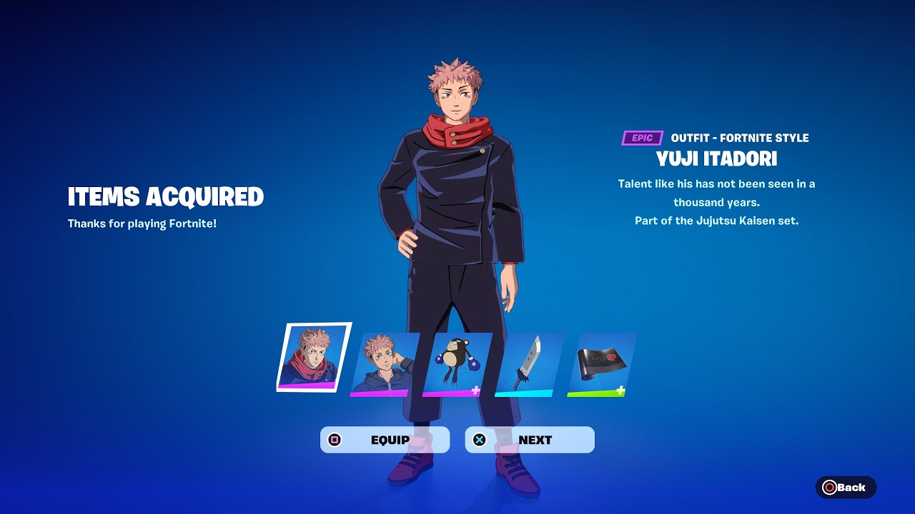 JUJUTSU KAISEN YUJI ITADORI SKIN RETURN RELEASE DATE IN FORTNITE ITEM ...