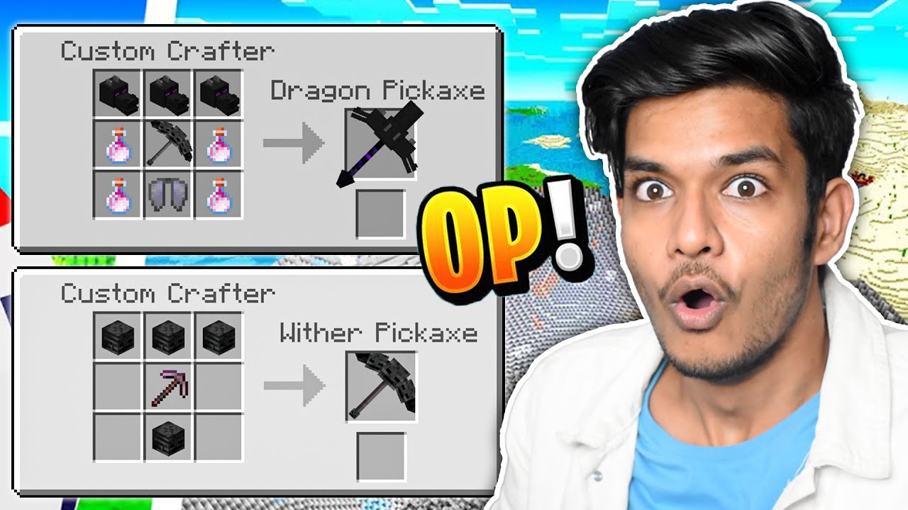 Crafting "Op" CUSTOM PICKAXE In Minecraft😱 | In Hindi - YouTube