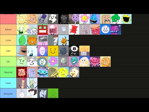 bfb characters tier list - YouTube
