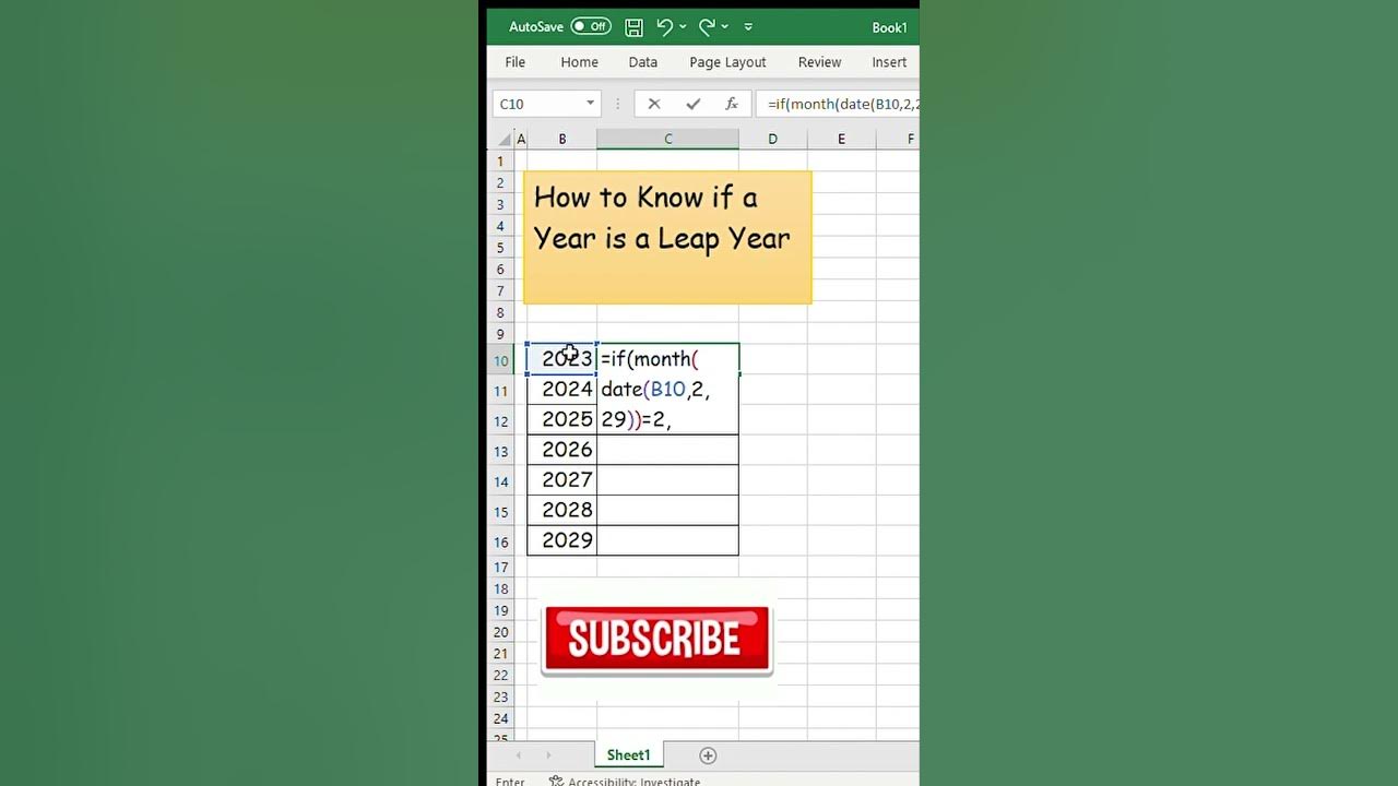 How To Know If A Year Is A Leap Year In Excel YouTube how-to-know-if-a-year-is-a-leap-year-in-excel-youtube