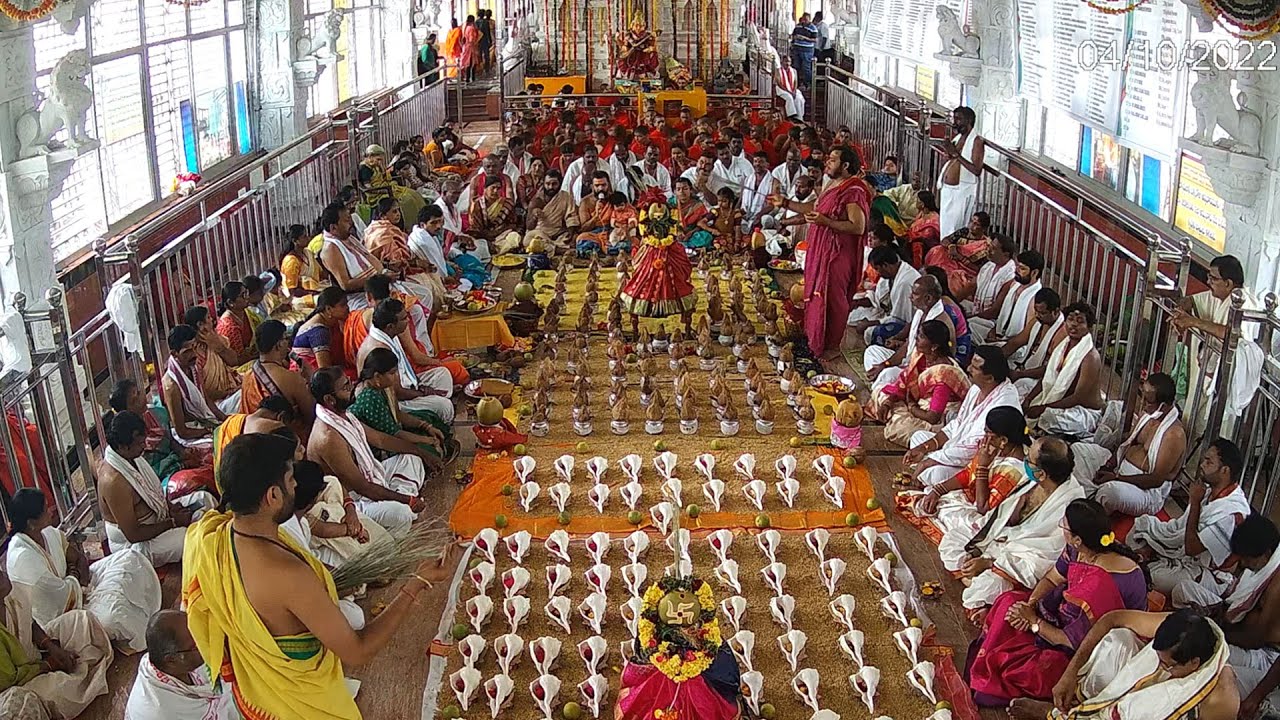 Mahanavami Ashtottara Kalasa Pooja LIVE From Wargal | Sri Vidya ...