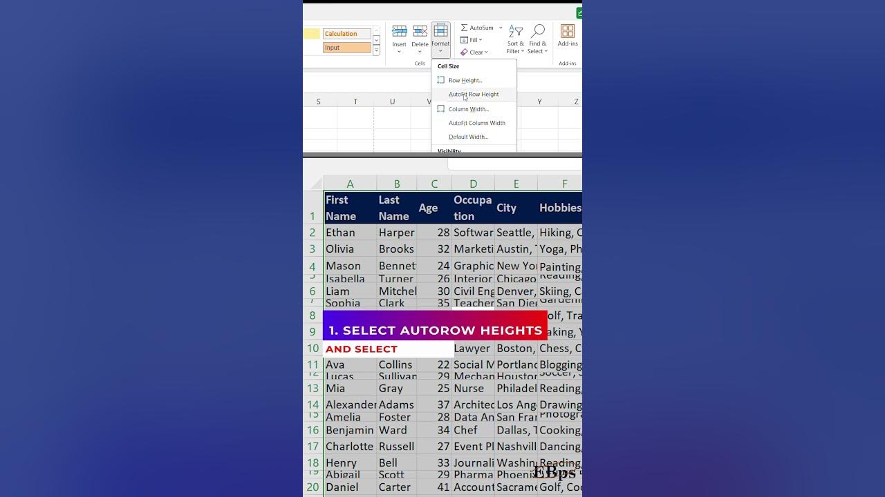 How to autofit rows and columns in Microsoft Excel - YouTube