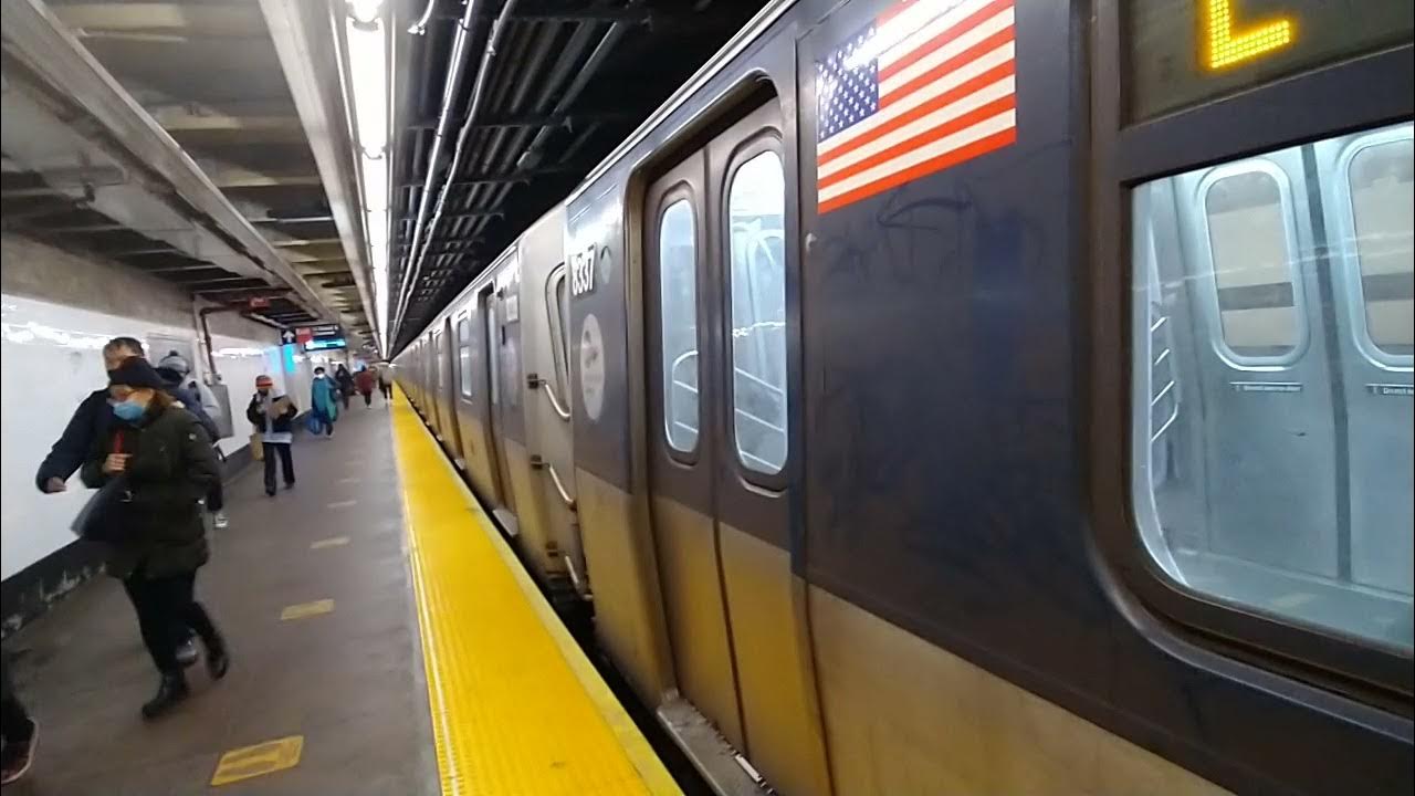 MTA NYC Subway|BMT Canarsie Line|R160 (L) train Entering and Leaving 1st Avenue - YouTube