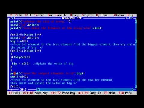 In C programming find the largest and smallest elements in array | learn c, c++ program ...