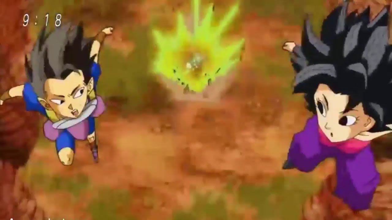 SSJ2 Caulifla and SSJ Cabba vs. LSSJ Kale full fight | Dragon Ball ...